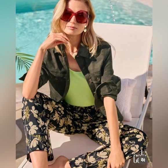 CAbi | Pants & Jumpsuits | Cabi Floral Setup Pant Black M | Poshmark